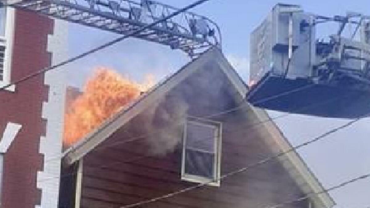 Elizabeth 3-Alarm Fire Tears Through Attic of Three-Story Building