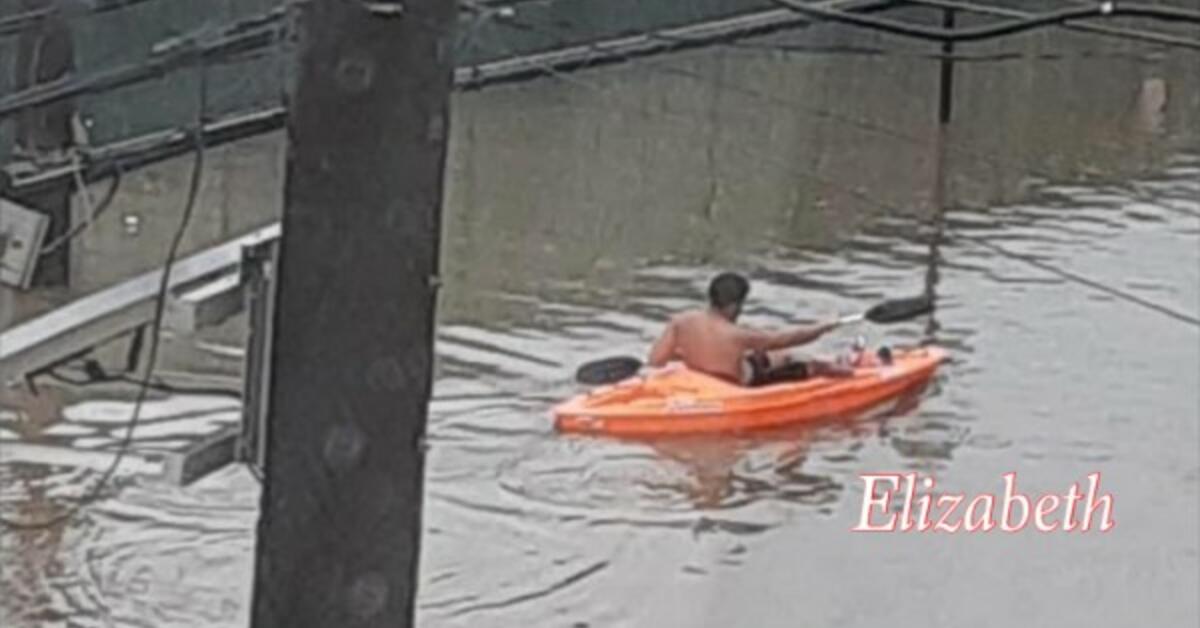 VIDEO: Tropical Storm Fay Floods Street in Elizabeth