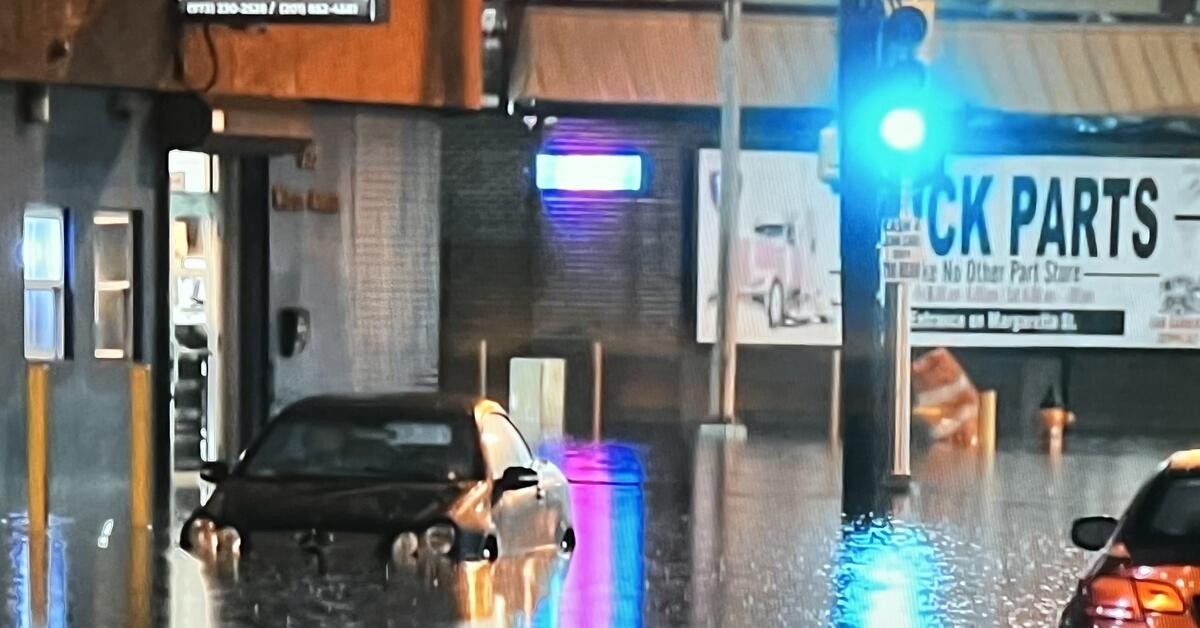 Torrential Rain Floods Streets in Newark's East Ward