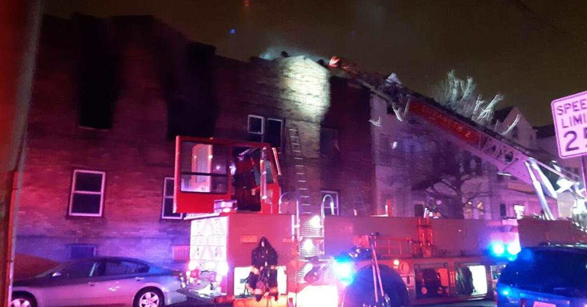 Elizabeth Firefighters Battle Early Morning Three-Alarm Building Fire