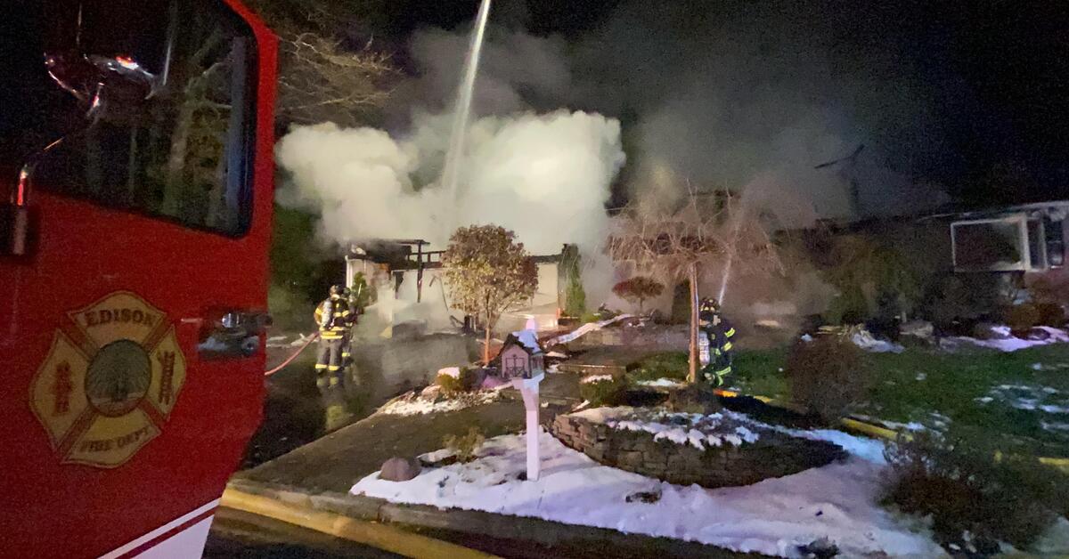 Two-Alarm Fire Destroys House in Edison