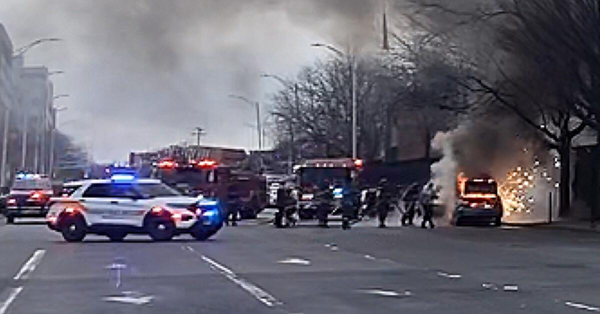 Newark Firefighters Extinguish Car Fire on Bergen Street