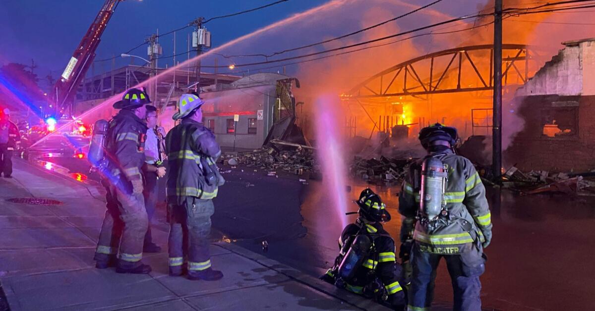 BREAKING: Firefighters Battle Massive Warehouse Fire in Paterson