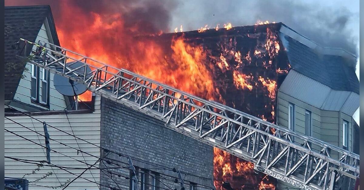 BREAKING: Ferocious Fire Engulfs Newark Home, Firefighters Battle to ...