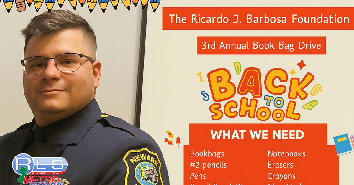 Book Bag Drive Supports Newark Students, Honors Officer Barbosa