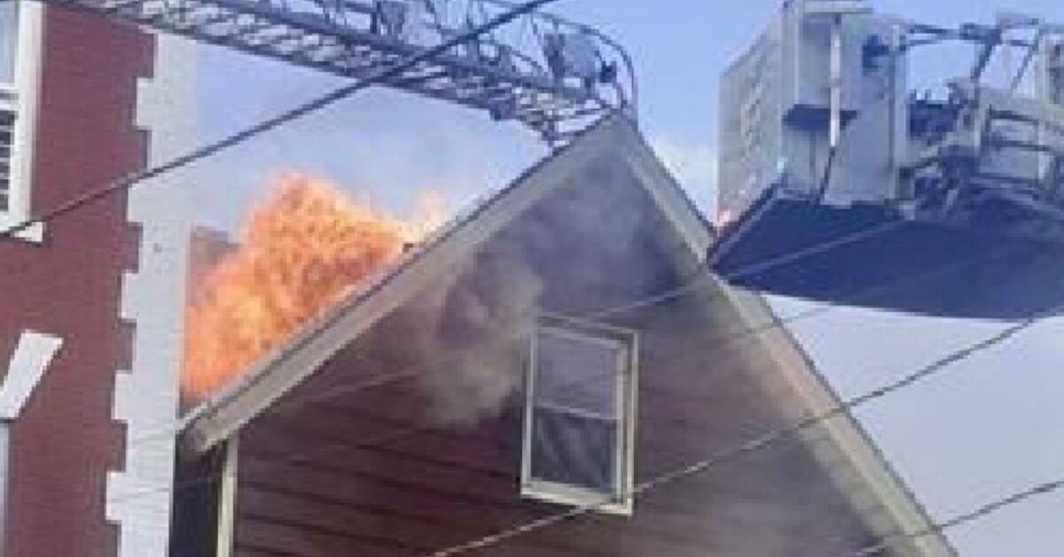 Elizabeth 3-Alarm Fire Tears Through Attic of Three-Story Building