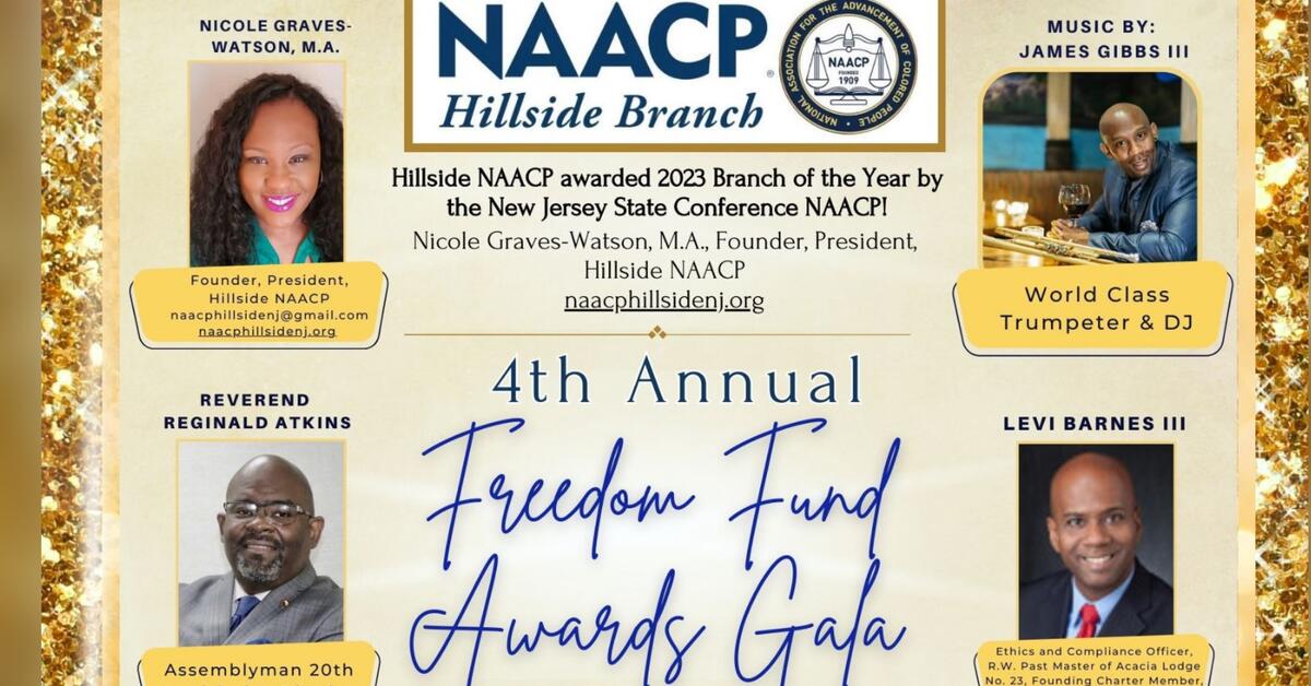 Hillside NAACP to Host 4th Annual Freedom Fund Awards Gala in Union