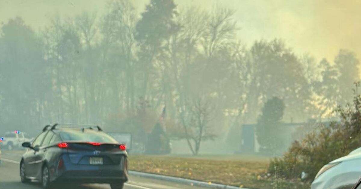 Wildfire Burns in Livingston Township, Essex County