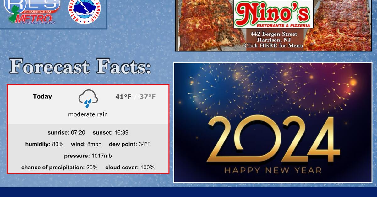 New Year's Day Forecast: Flurries Fade as 2024 Begins in Newark, North ...