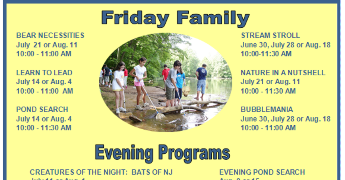 Register Today: Trailside Summer Family Programs in Mountainside